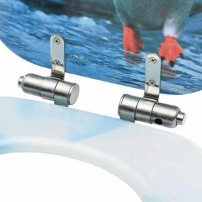 WC sedátka s funkcí pomalého sklápění 2 ks MDF motiv tučňáka 3056415
