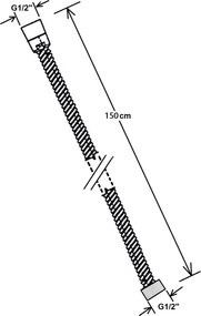 Sapho Powerflex plastová sprchová hadice 150 cm zlato matná FLE1019