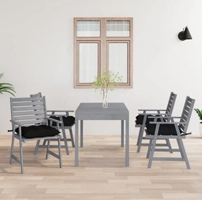 vidaXL Zahradní jídelní židle s poduškami 4 ks masivní akáciové dřevo [3078423] Barva: Černá
