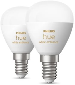 SADA 2x LED Stmívatelná žárovka Philips Hue WHITE AMBIANCE P45 E14/5,1W/230V