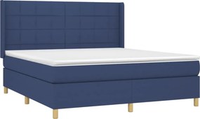 Box spring postel s matrací a LED modrá 160x200 cm textil 3138891
