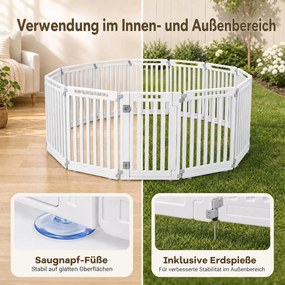 Costway Skládací ohradník pro psy z HDPE s 12 panely a uzamykatelnými dvířky