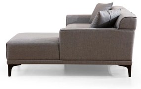 Designová rohová sedačka Dellyn 250 cm světle šedá - pravá