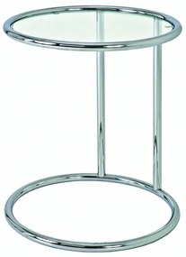 Mørtens furniture Noční stolek Karin, 55 cm, stříbrná / čirá