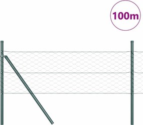 Hexagonální kotvení plotu 100 x 0,8 m Ocel potažená PVC Šedá 3352884