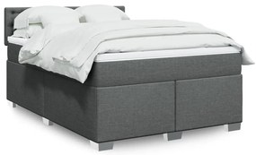 Box spring postel s matrací tmavě šedá 160x200 cm textil 3288254