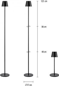 LD 19252-18 LED bateriové svítidlo černé, stojací a stolní lampa, dotykový stmívač, IP54 pro venkovní použití 3000K - JUST LIGHT