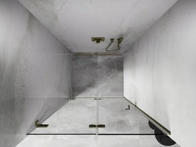 Mexen, Mexen Lunar-F skládací levé sprchové dveře 60 cm, transparentní, broušené zlaté - 836-060-000-55-00-L