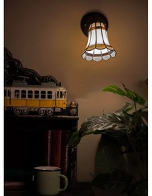 Nástěnná lampa Tiffany s bílým stínidlem BrownLine – 17x12x23 cm