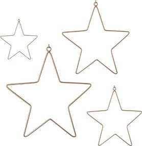 Závěsná vánoční dekorace GOLD STARS, sada 4 ks