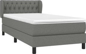 Box spring postel s matrací tmavě šedá 90x200 cm textil 3126454