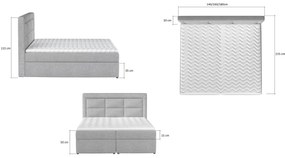 Dvoulůžko boxspring VIVRE,Monolith 48,180x200cm