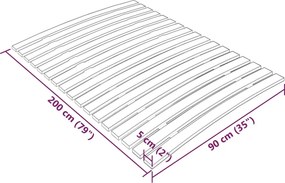 vidaXL Lamelový rošt postele se 17 lamelami 90 x 200 cm [340072]