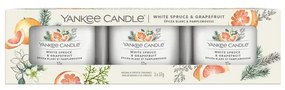Yankee Candle Sada Votivní svíčky ve skle White Spruce & Grapefruit, 3 x 37 g