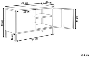 Ocelová komoda se 2 dveřmi černá URIA Beliani