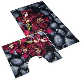 Bellatex koupelnová souprava 3D FOTOTISK ORCHIDEA, 100x60cm (předložka) + 60x50cm (na WC)