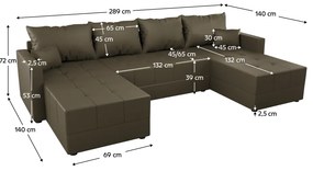 Kondela Univerzální sedací souprava, hnědá, DUAN U UNI