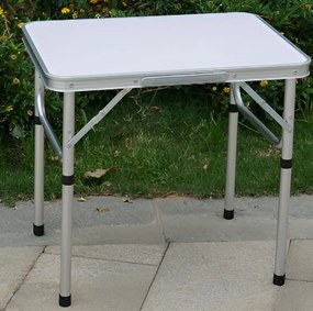 Skládací kempinkový stůl, 60 cm, hliník/MDF, KEPI TYP 2