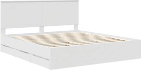 Rám postele se zásuvkou Bílá 180 x 200 cm Inženýrské dřevo 3411089