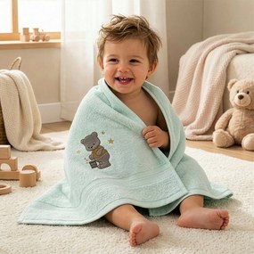 DĚTSKÝ BAVLNĚNÝ RUČNÍK BABY62 50X90 CM SVĚTLEMĚTOVÁ