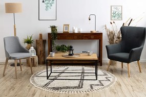 Dywany Łuszczów, Kusový koberec Berber Asila cream and brown kruh, 120x120 (průměr) kruh, hnědá, ložnice