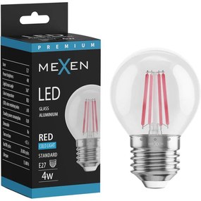 Mexen Vintis LED žárovka filament E27, G45, 4W, 55 lm, červená - L156-E27-04XX-45