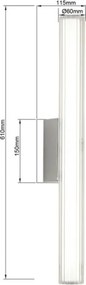 LED Koup. osvět zrcadla LINEA LED/12W/230V 3000/4000/6000K IP44 61 cm les. chrom