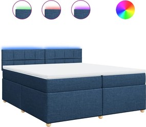 Box spring postel s matrací modrá 200x200 cm textil 3289093