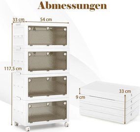 Costway Úložný box s víkem, stohovací boxy, skládací skladovací kontejnery