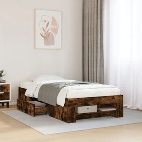 Rám postele bez matrace kouřový dub 90x190 cm kompozitní dřevo 3295524