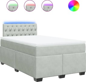Box spring postel s matrací světle šedá 120 x 200 cm samet 3288588