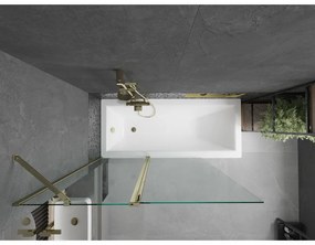 Mexen Flip, vanová zástěna 1-křídlová 120 x 150 cm, otočné křídlo, 6 mm čiré sklo, zlatý profil, 894-120-101-50-00