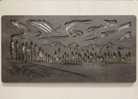 Li-Go "Polární záře" světelný RGBW obraz 230V 120x60 cm provedení povrchu: bříza