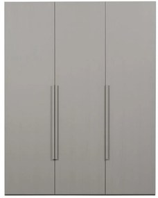Hoorns Světle šedá ořechová šatní skříň Renda 210 x 165 cm