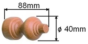 Garnýž 220 cm dvouřadá - dvojitá, odstín buk