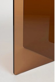 Hnědý skleněný konferenční stolek 60x80 cm Linea – Zuiver