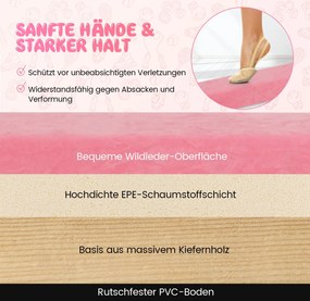 Costway 270 cm kladina dětská kladina skládací gymnastická kladina s – růžový
