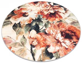 Kulatý koberec ANTIKA 24 Vhodný k praní moderní květy vícebarevný Rozměr: průměr 160 cm