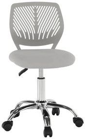 Dětská otočná židle SELVA síťovaná látka a plast šedý, chrom