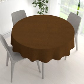 Biante Kulatý ubrus/imitace broušené kůže Alcantara ALC-017 Hnědý rezavý Ø 110 cm