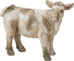 Béžová antik dekorativní figurka venkovská kravička - 43*17*31 cm