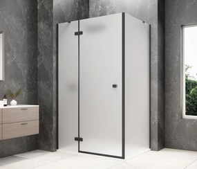Polysan Polysan, GLOBE BLACK obdélníková sprchová zástěna 1000x800mm, matné sklo, levá, GB1010-3215MLB