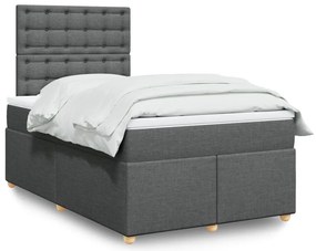 Box spring postel s matrací tmavě šedá 120x190 cm textil 3293534