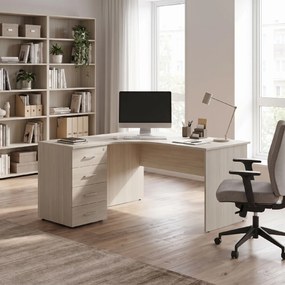 Ergonomický stůl Impress 160 x 90 cm, levý, akát světlý
