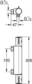 Grohe Grohtherm 800 - Termostatická sprchová baterie chrom
