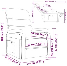 vidaXL Marketos Masážní křeslo hnědé textil