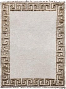 Ručne viazaný kusový koberec Greek DESP P86 Ivory White Antique Mud, 160x230, biela, chodba / predsieň, Diamond Carpets India