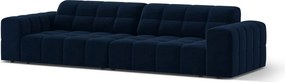 Tmavě modrá sametová pohovka 252 cm Chicago – Cosmopolitan Design