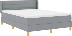 Postel s boxspringem s matrací Světle šedá 190 x 140 cm textil 3341223