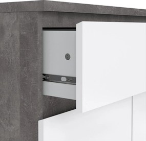 FALCO Komoda Simplicity 234 beton/bílý lesk